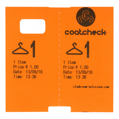 Cloakroom Tags, CoatCheck, 28 x 325 tickets, assorted colours ...